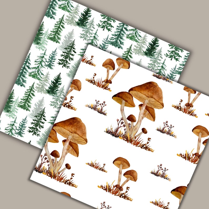 Woodland Digital Paper, Forest Animals, Woodland Background, Seamless ...