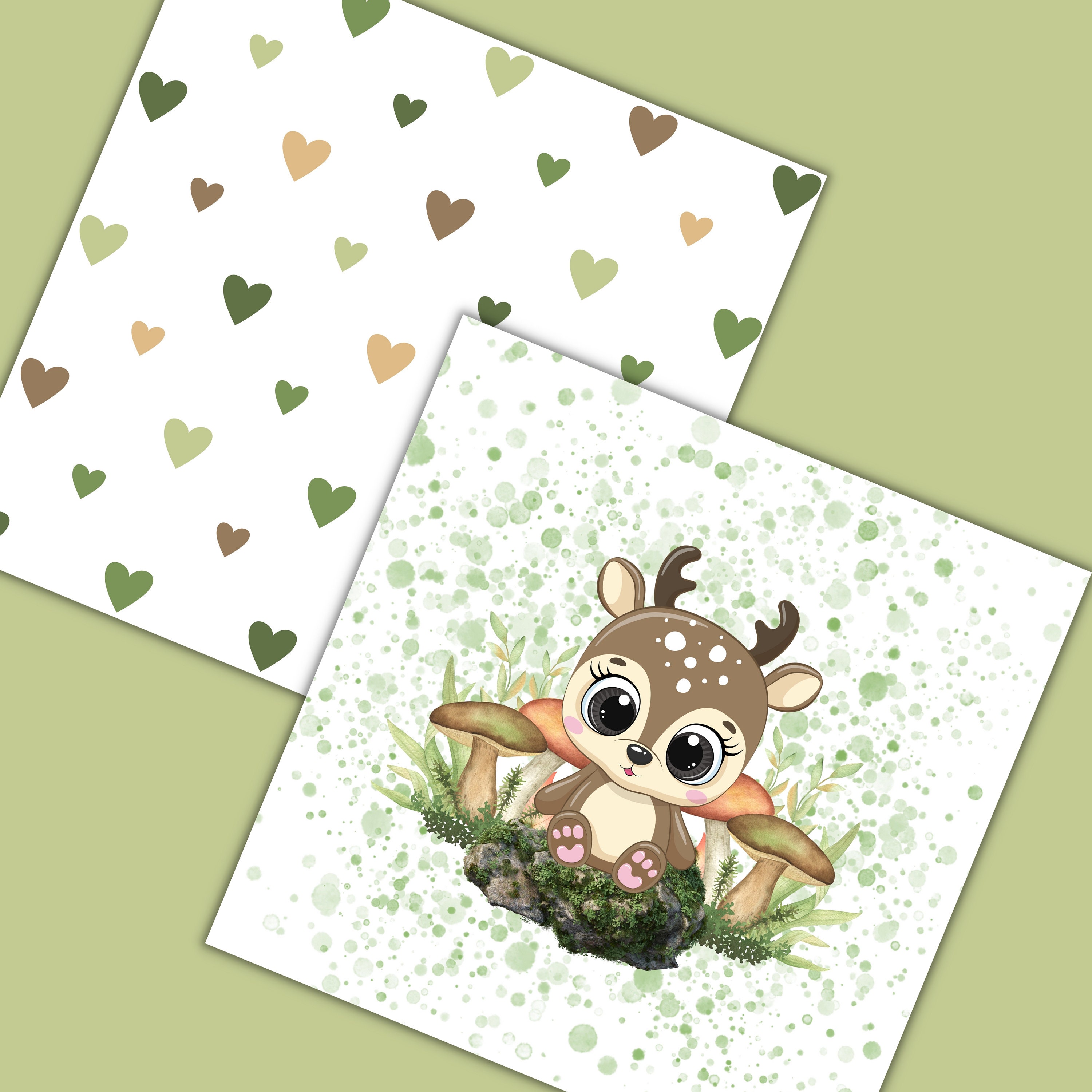 Woodland Digital Paper Forest Animal Digital Pattern Paper - Etsy