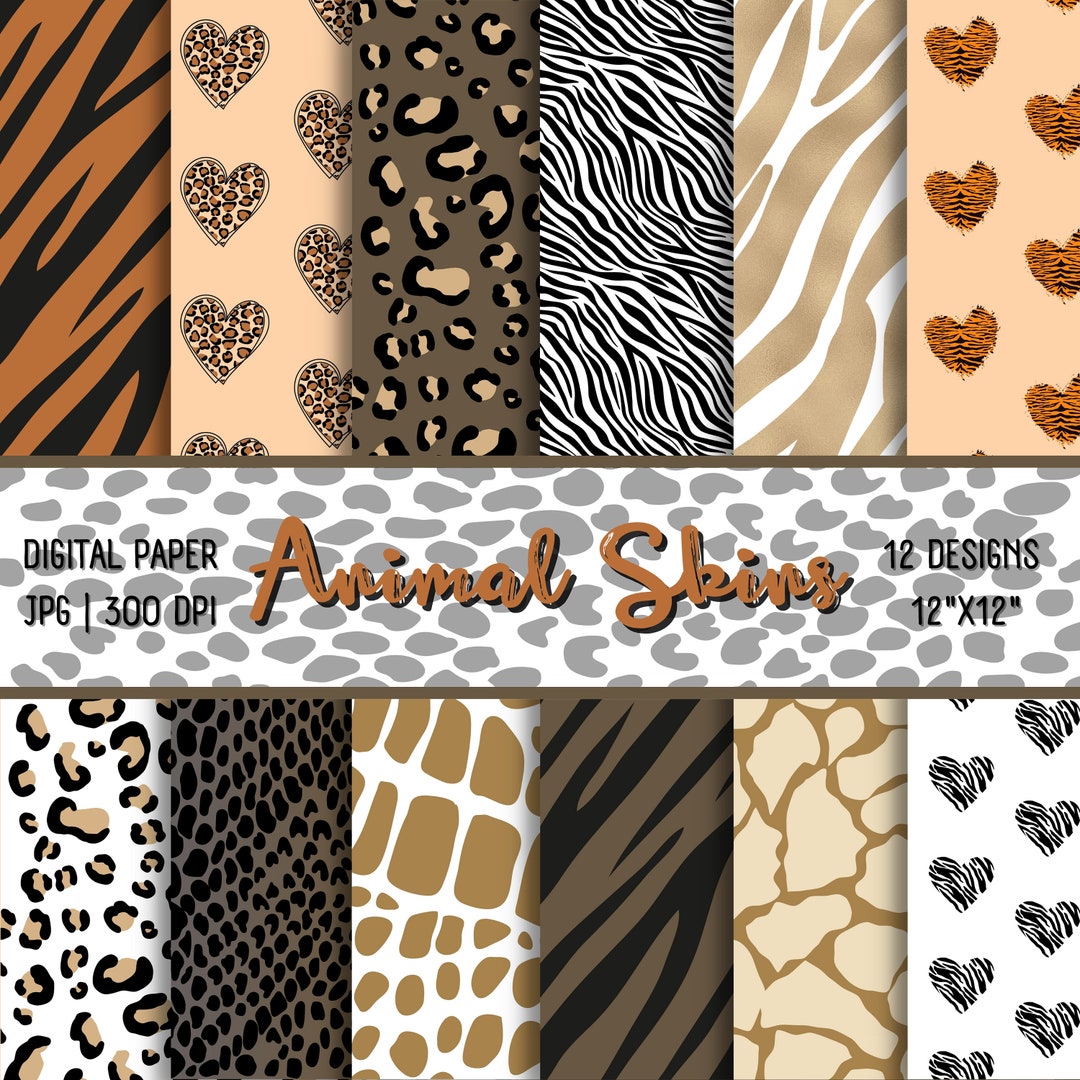 Animal Print Seamless Paper, Animal Print Pattern, Digital Paper Pack ...