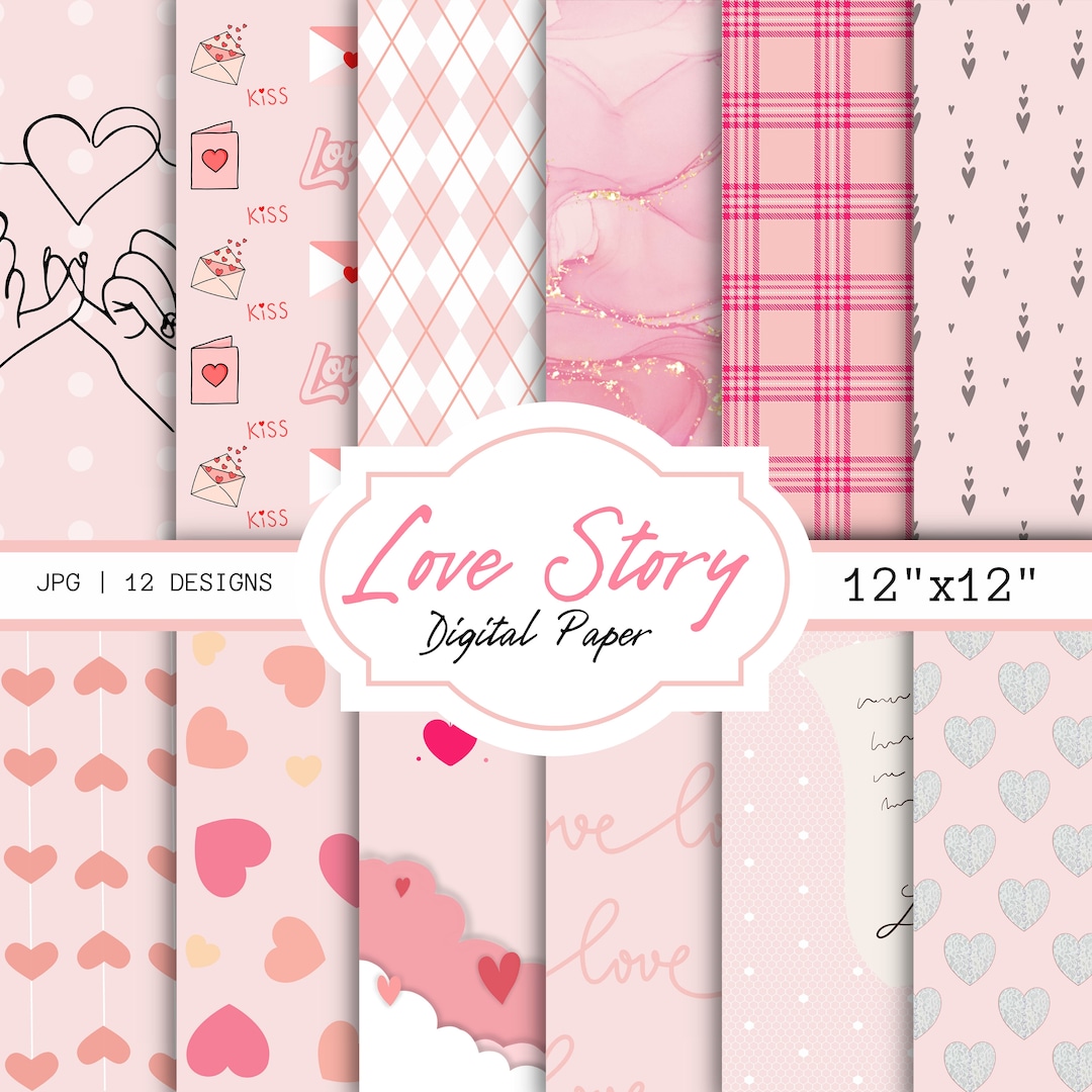 Our Love Story, Printable Paper, Love Letter Paper, Printable Scrapbook ...