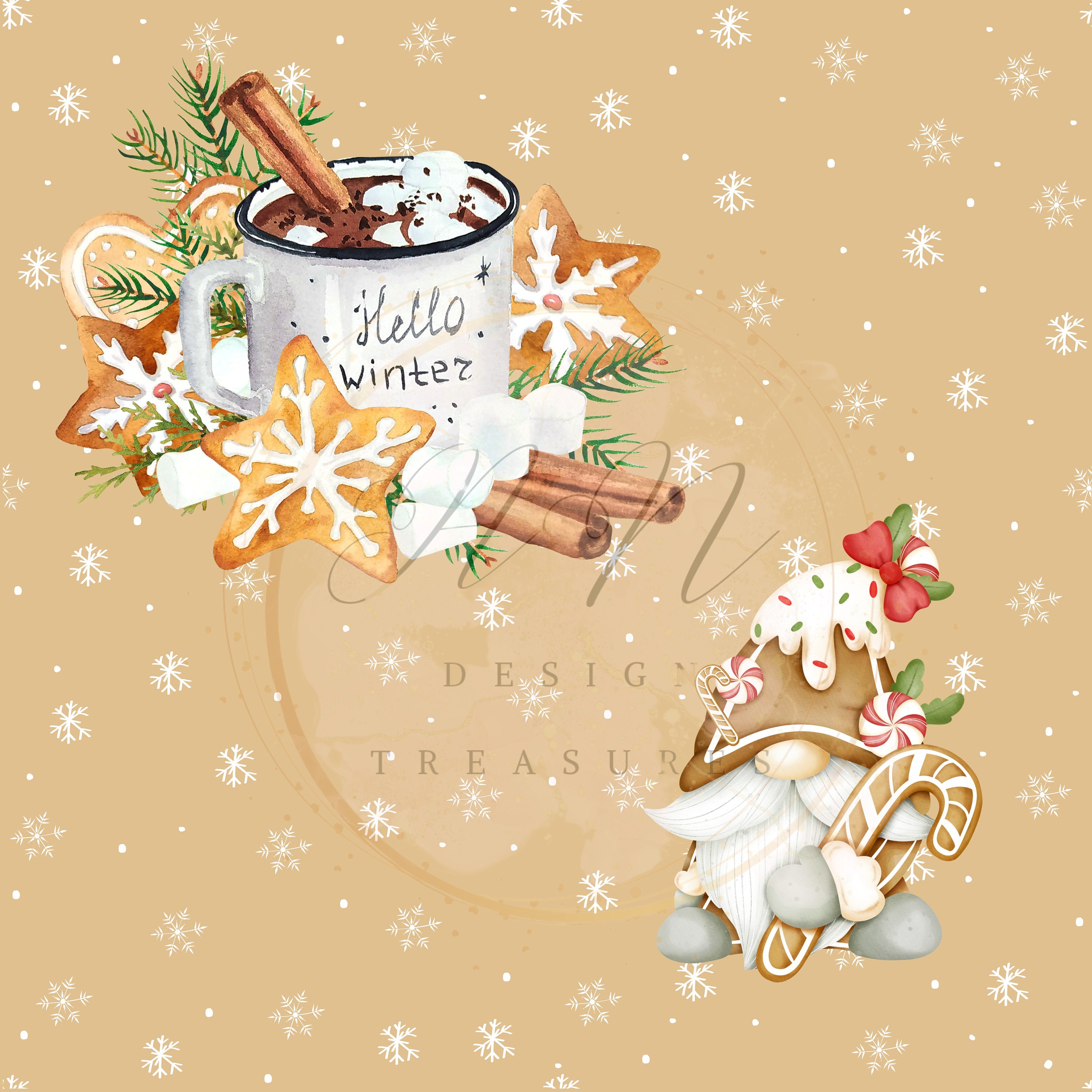 Gingerbread Clipart, Christmas Gnomes Clipart, Christmas Print, Hot ...