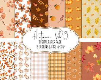 Fall Digital Papers(seamless),harvest,autumn,leaves,leaf,thanksgiving ...