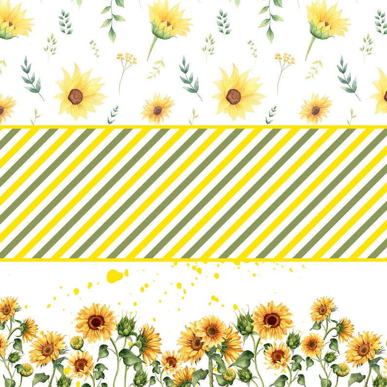 Sunflowers Digital Paper Pack, Sunflower Background, Summer Flowers ...