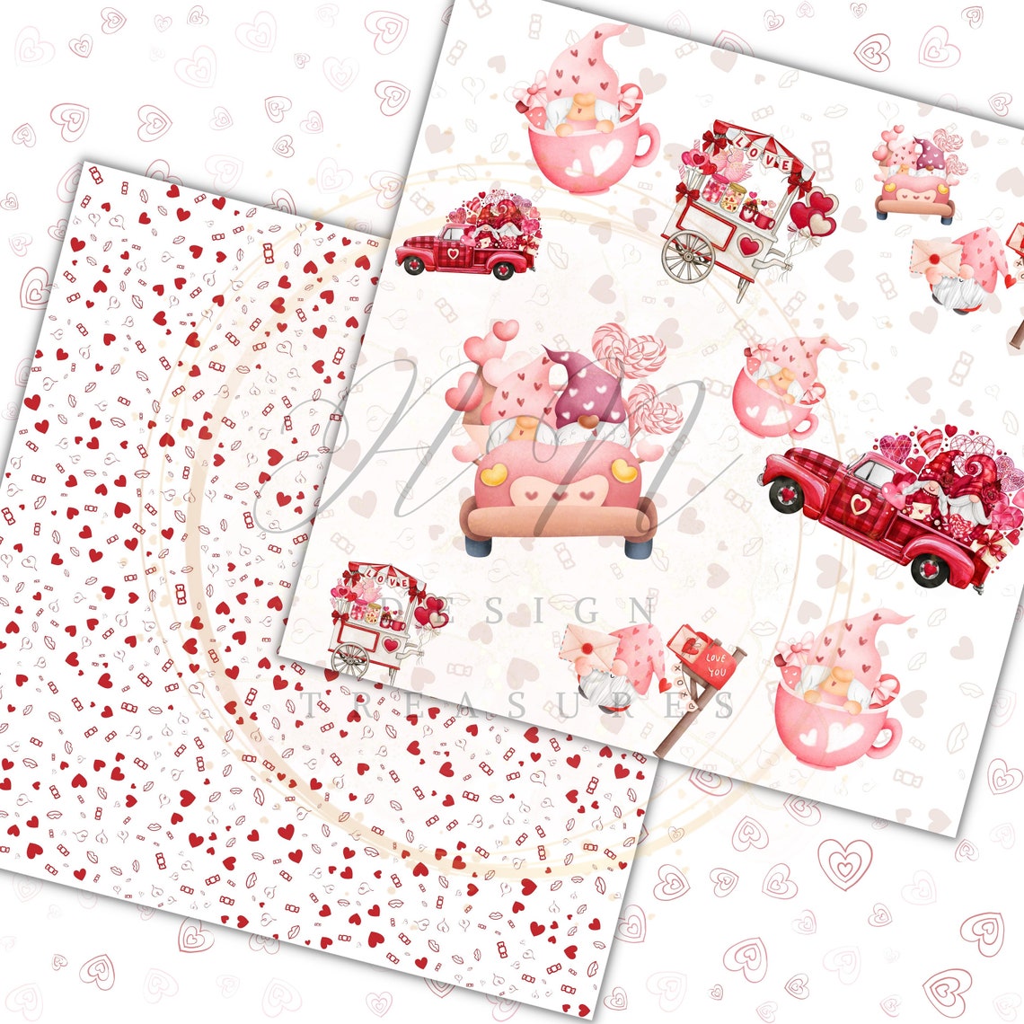 Be My Valentine Digital Paper, Digital Paper Pack, 14th February ...