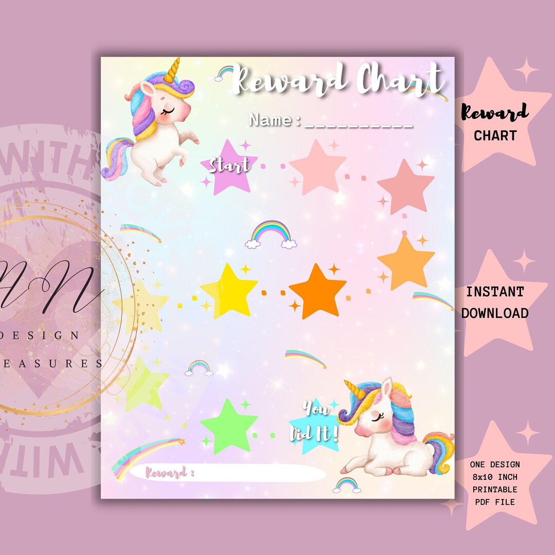 Rainbow Reward Chart, Kids Reward Chart, Behavior Reward Chart, Sticker ...