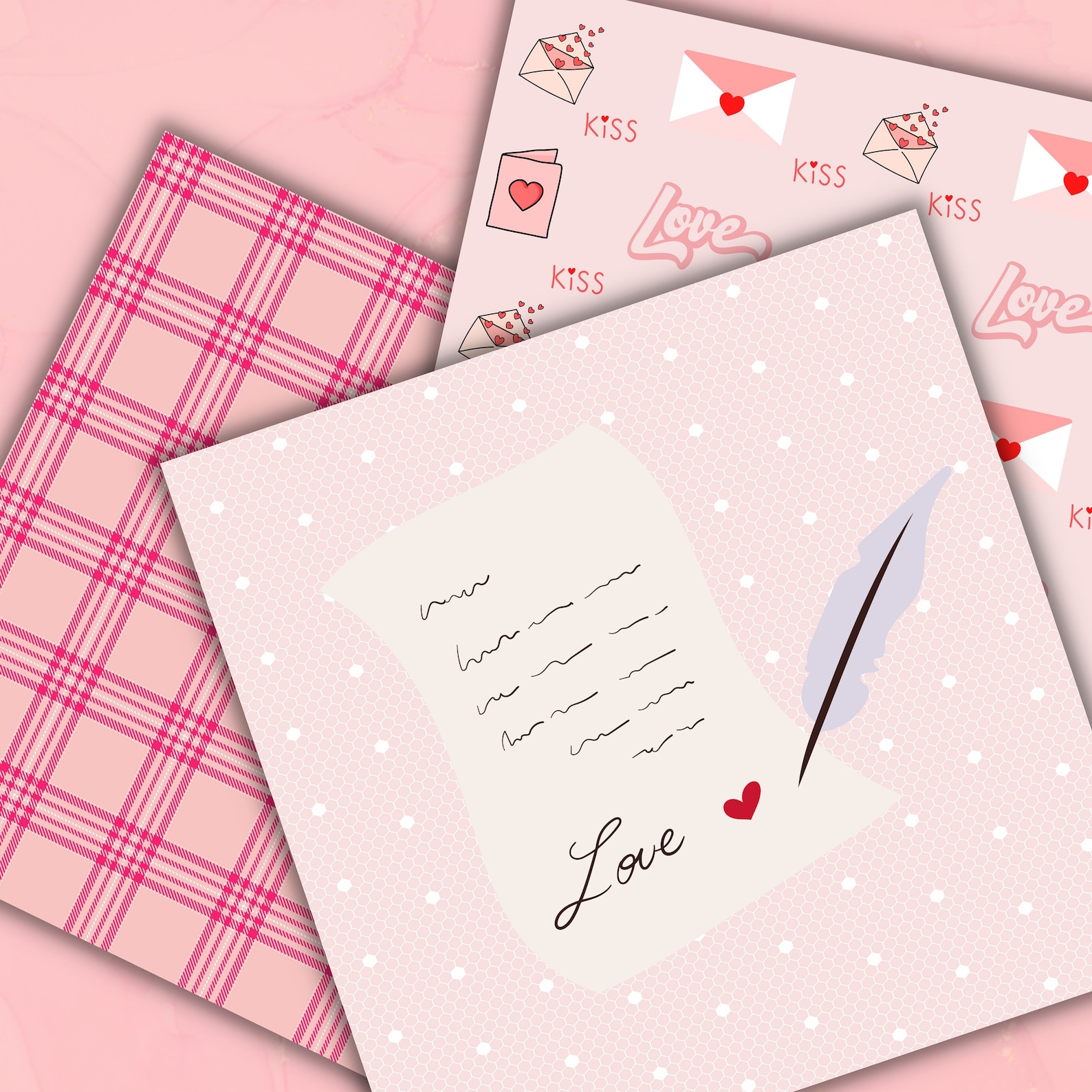 Our Love Story, Printable Paper, Love Letter Paper, Printable Scrapbook ...