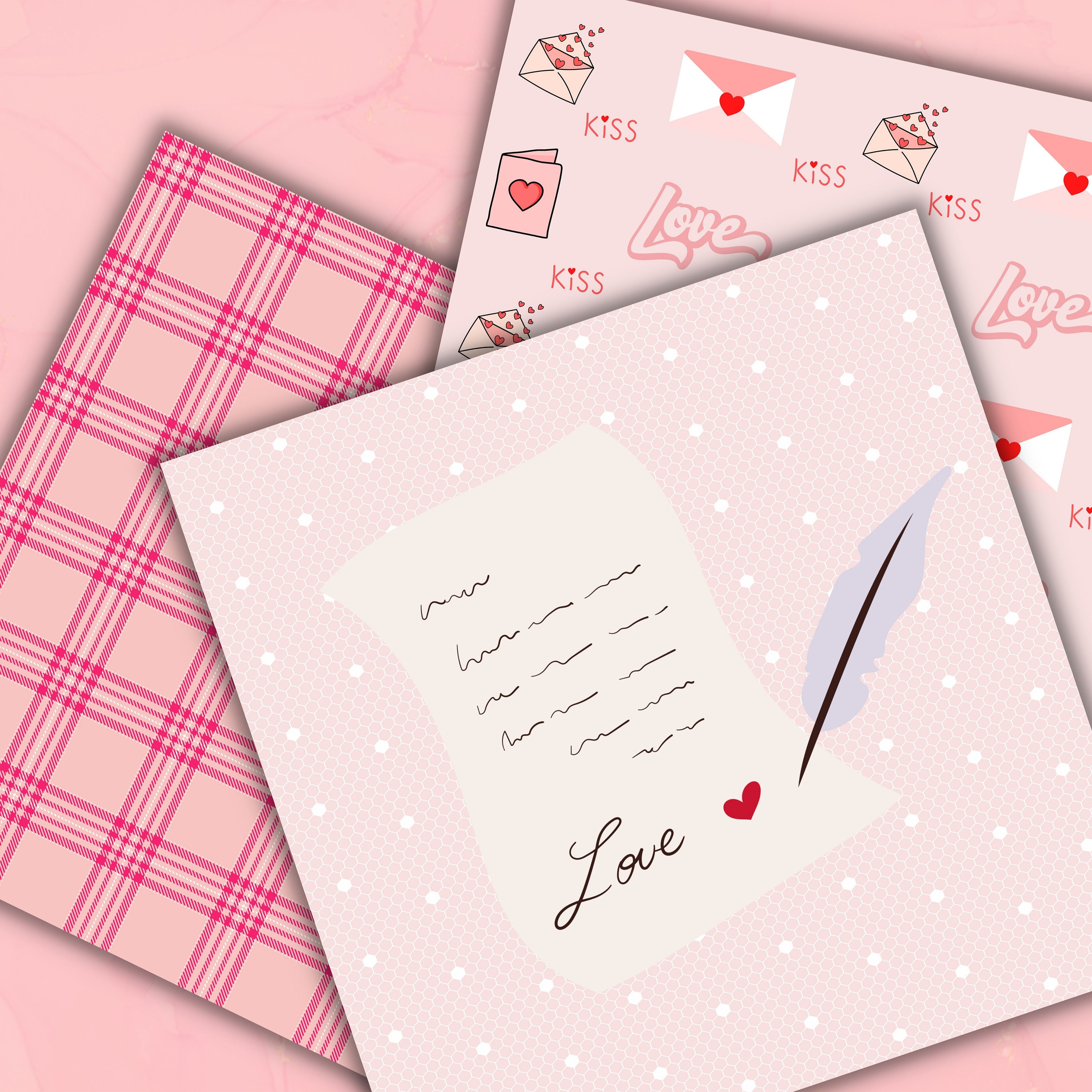 Our Love Story, Printable Paper, Love Letter Paper, Printable Scrapbook ...