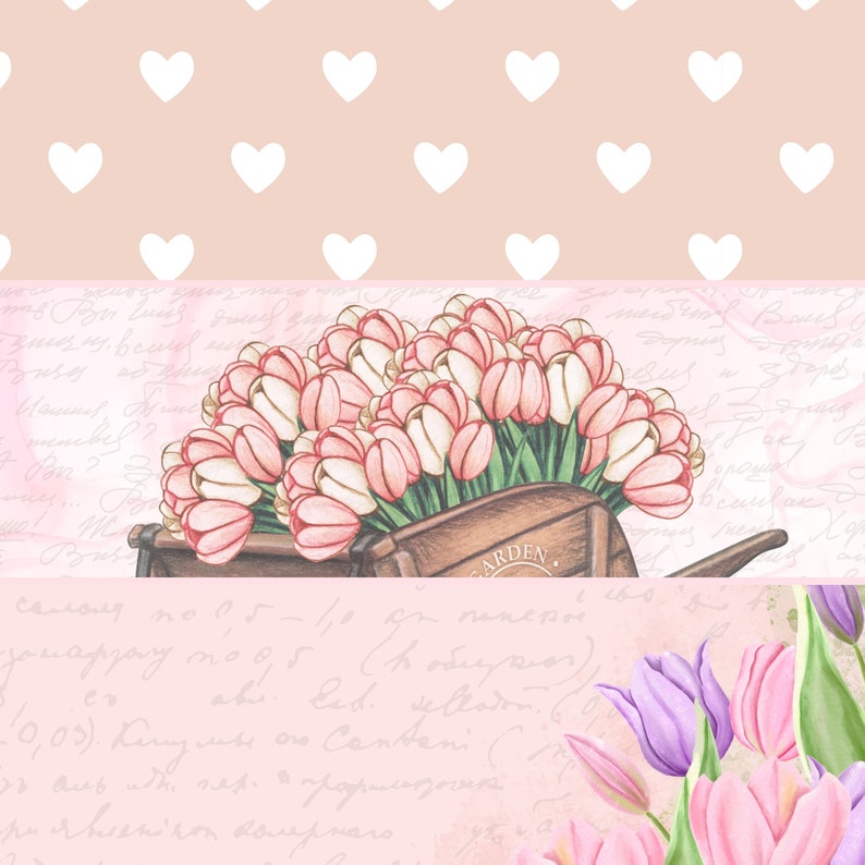 Tulip Digital Paper Pack, Tulip Garden Background, Scrapbook Tulip ...