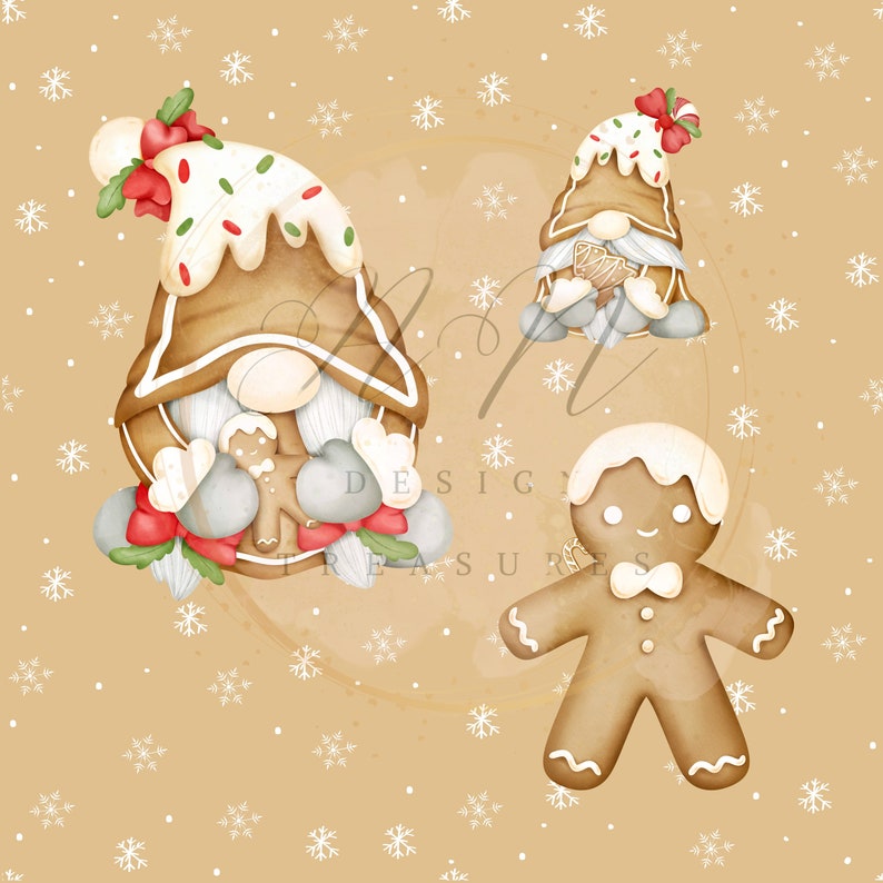 Gingerbread Clipart Christmas Gnomes Clipart Christmas - Etsy