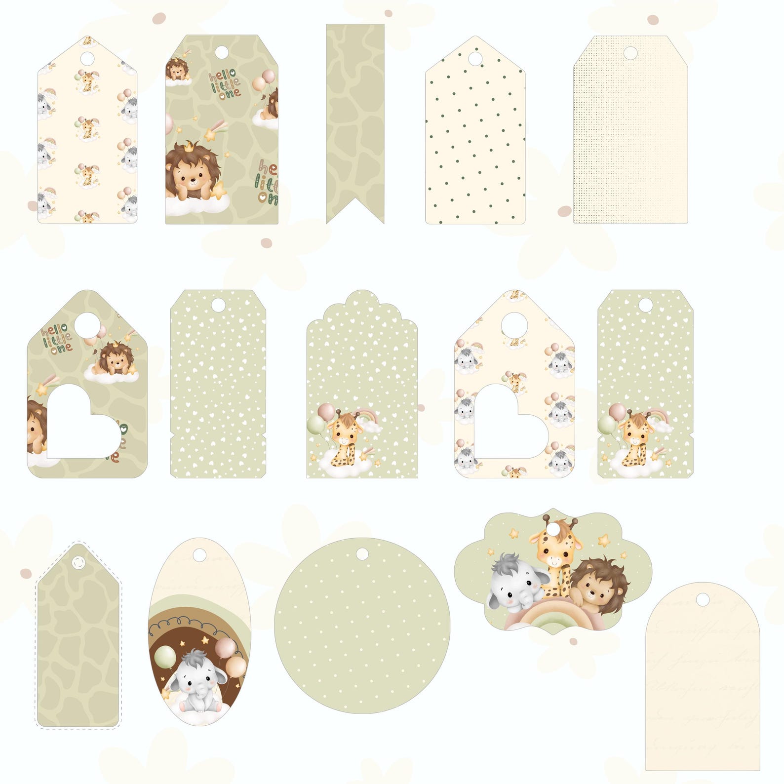 Safari Baby Digital Paper: Pastel Jungle Animals (JPG Instant Download ...