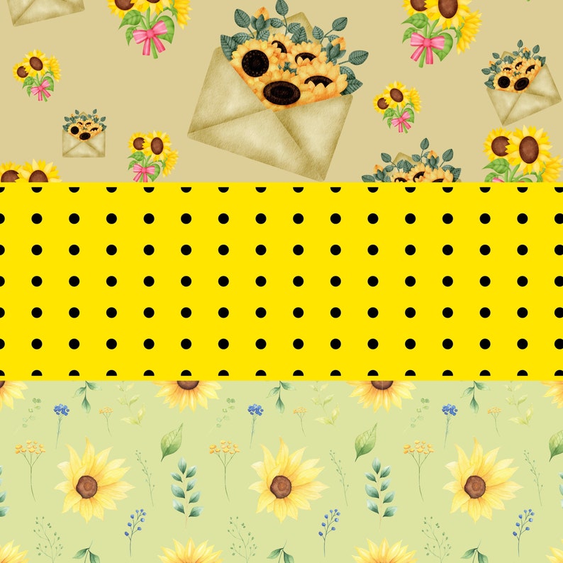 Sunflowers Digital Paper Pack, Sunflower Background, Summer Flowers ...