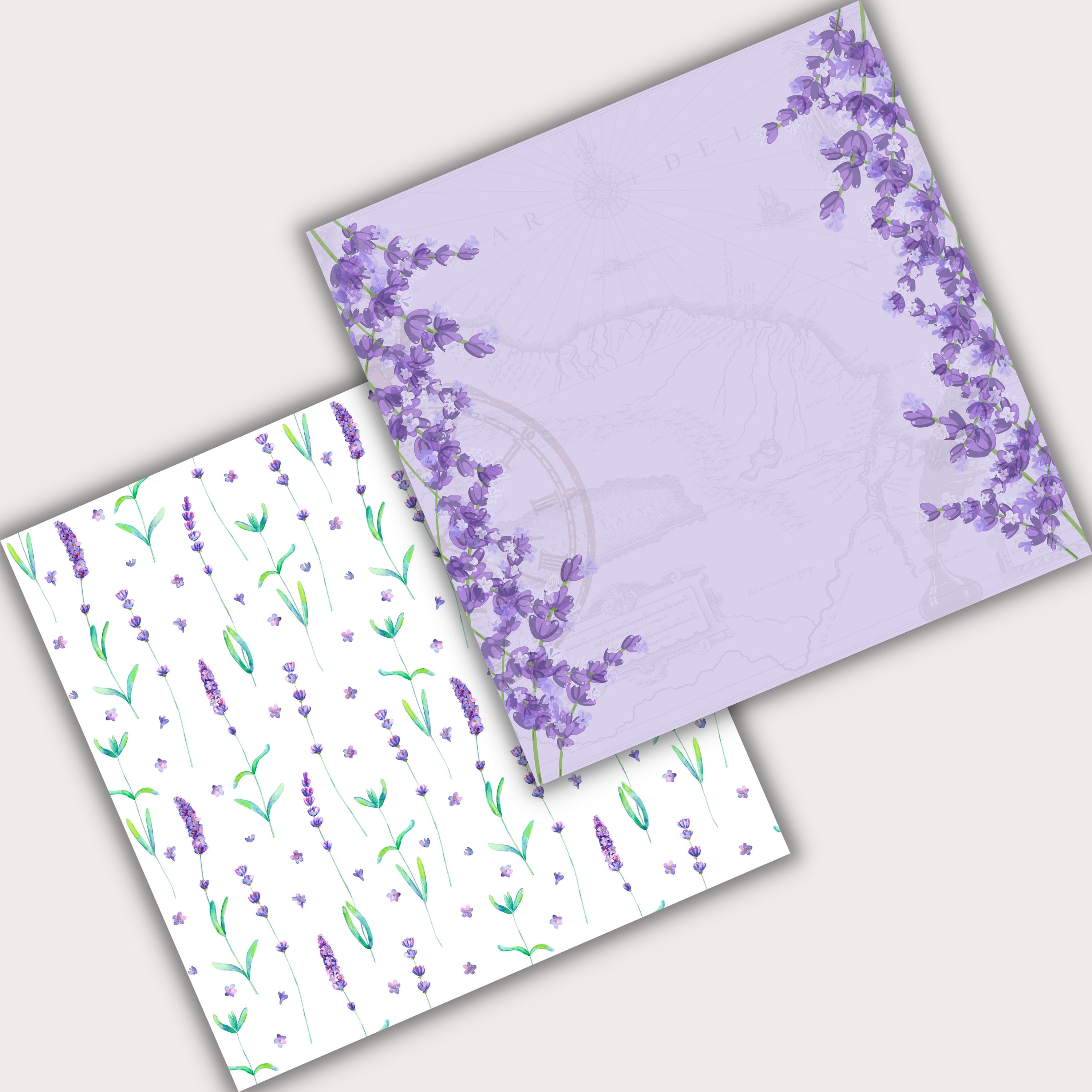 Lavender Dream Digital Paper, Lavender Lovers, Lavender Field, Digital ...
