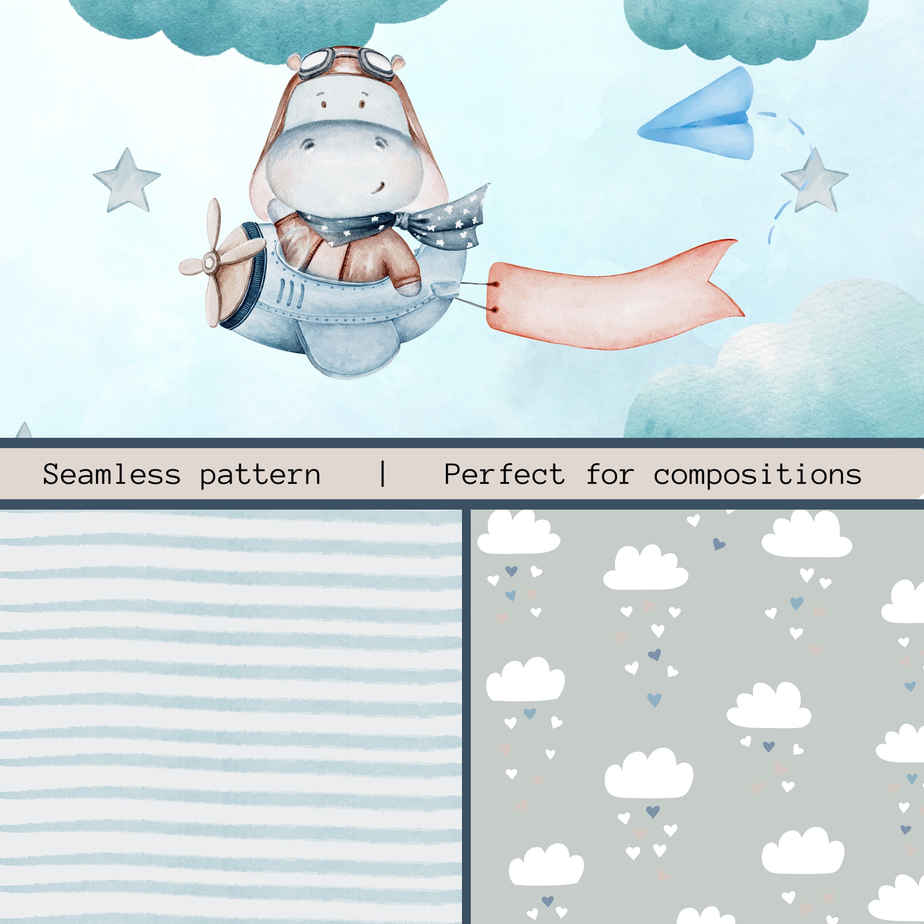 Airplane Digital Paper Pack, Card Making Paper, Paper Crafting ...