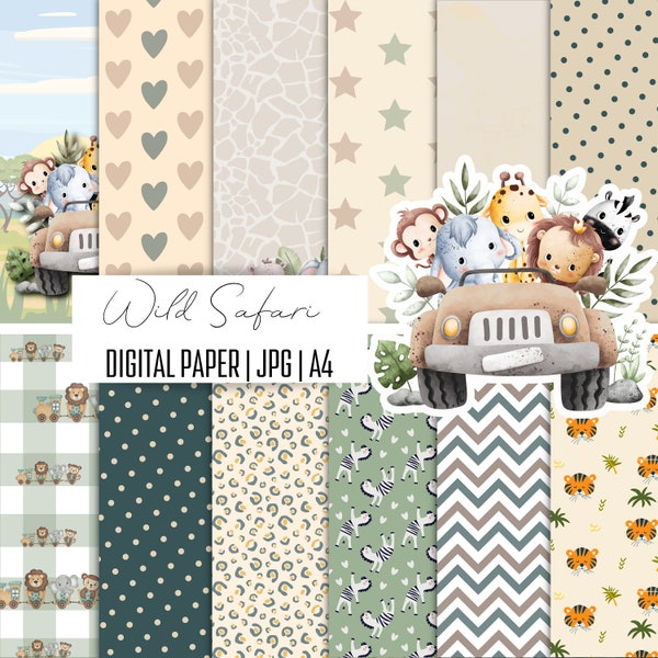 Safari Digital Paper - Etsy