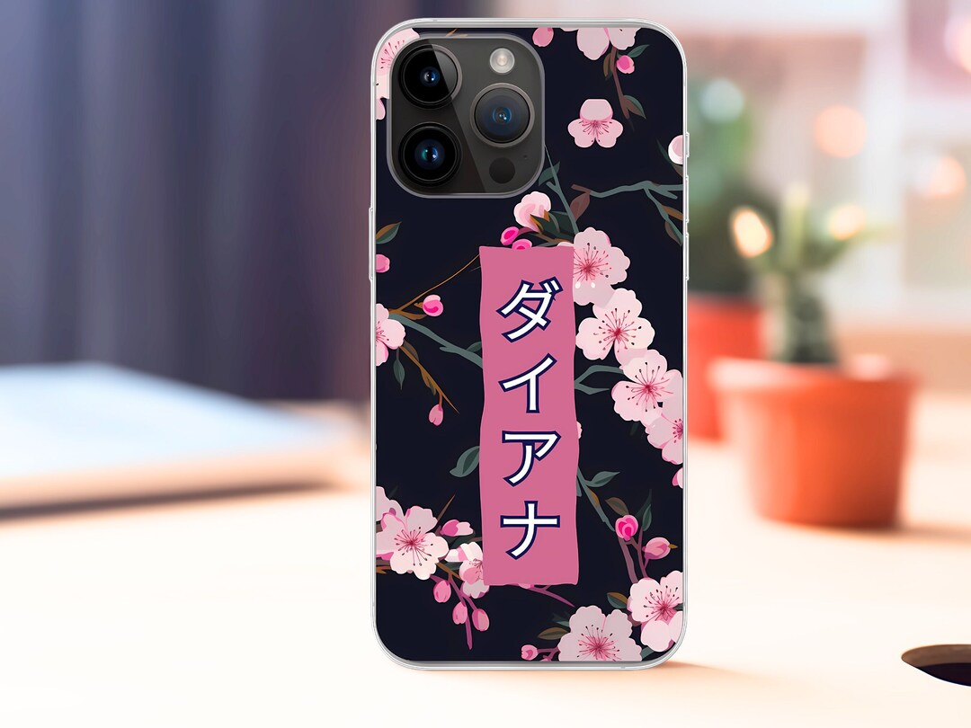 Personalised Sakura Phone Case Japanese Katakana Name Phone Cover ...