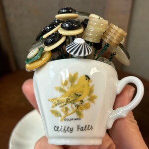 Goldfinch Mini Tea Cup With One-of-a-kind Button Bouquet, Clifty Falls ...