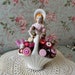 Southern Belle With Basket Pink Button Bouquet, English Garden Lady ...