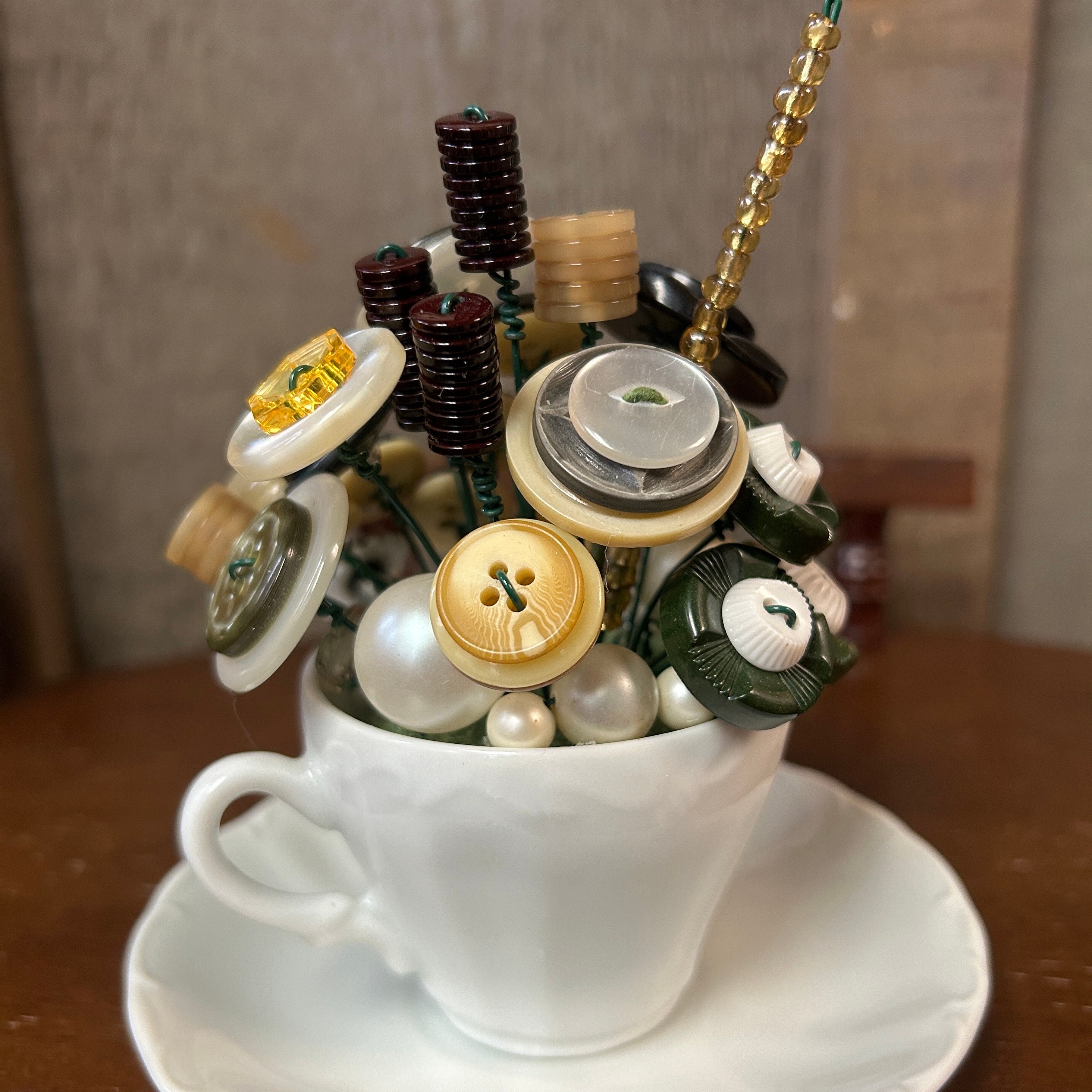 Goldfinch Mini Tea Cup With One-of-a-kind Button Bouquet, Clifty Falls ...