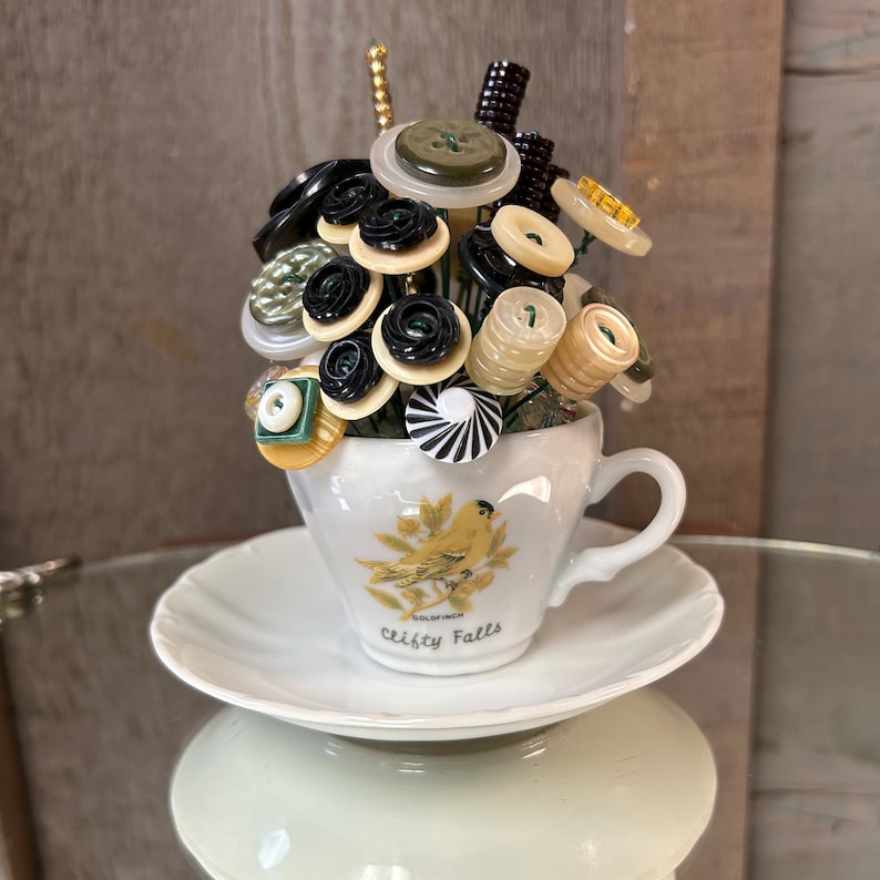 Goldfinch Mini Tea Cup With One-of-a-kind Button Bouquet, Clifty Falls ...