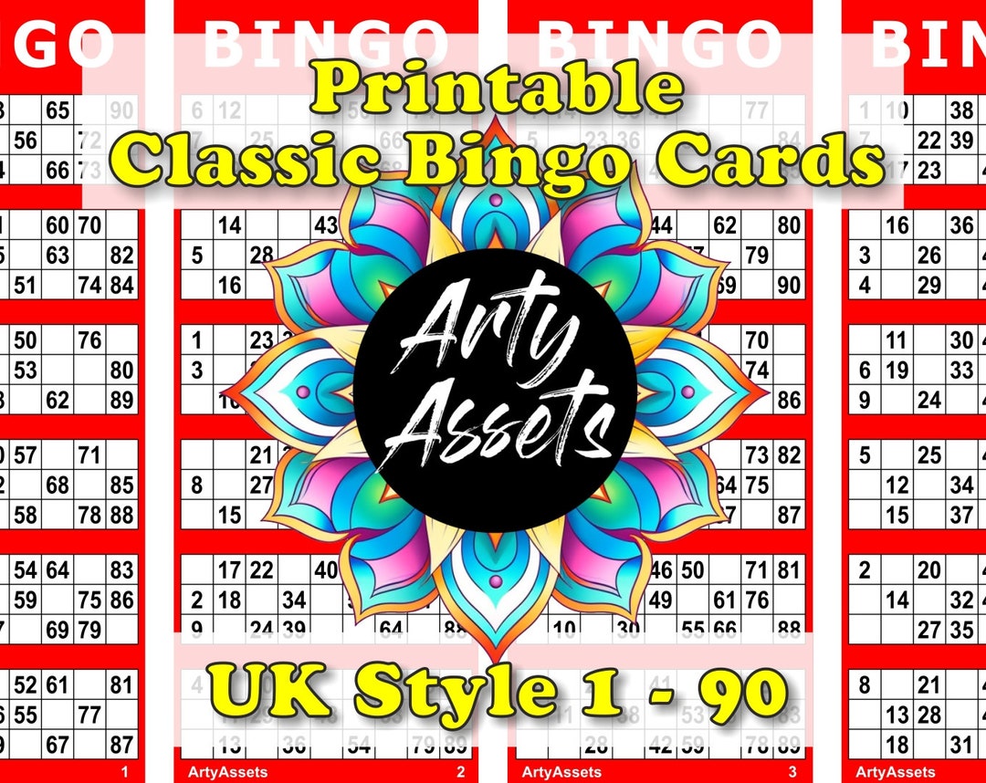 Bingo Cards, 300 Printable UK Style Bingo Cards Plus Check Sheet ...