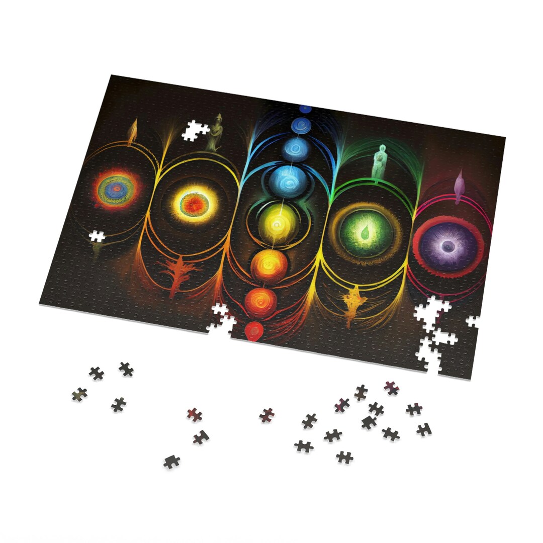 Psychedelic Chakra Jigsaw Puzzle: Spiritual AI Art, 500/1000 Piece - Etsy
