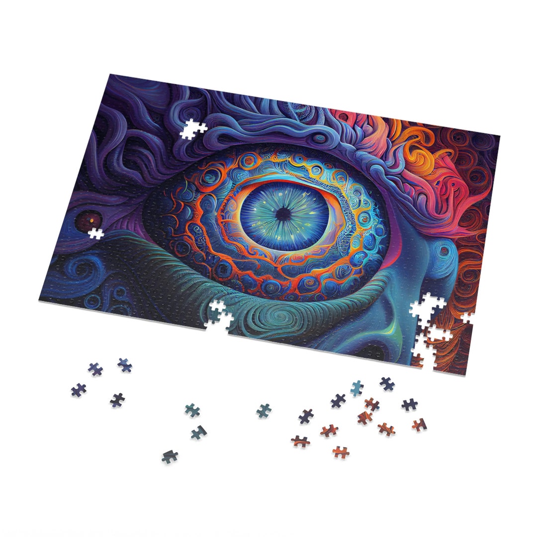 Psychedelic Eye Vision Jigsaw Puzzle: Spiritual AI Art (500 or 1000 ...