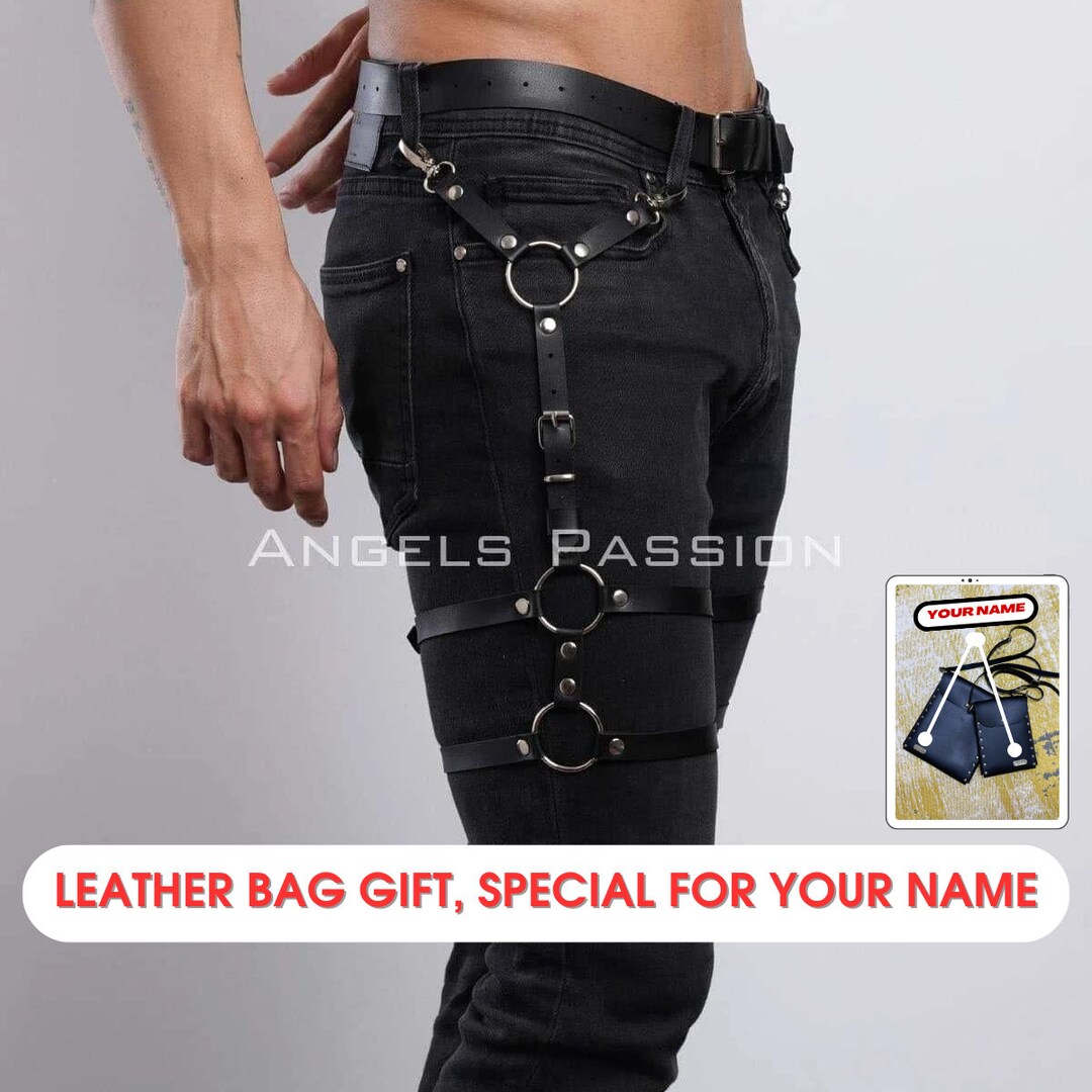 Leather Waist Harness, Leg Harness Men, Harness Belt for Men ...