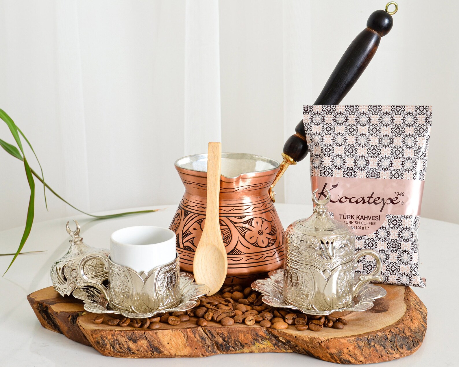 Handcrafted Copper Turkish Coffee Set for Two, Espresso Serving Set - Etsy