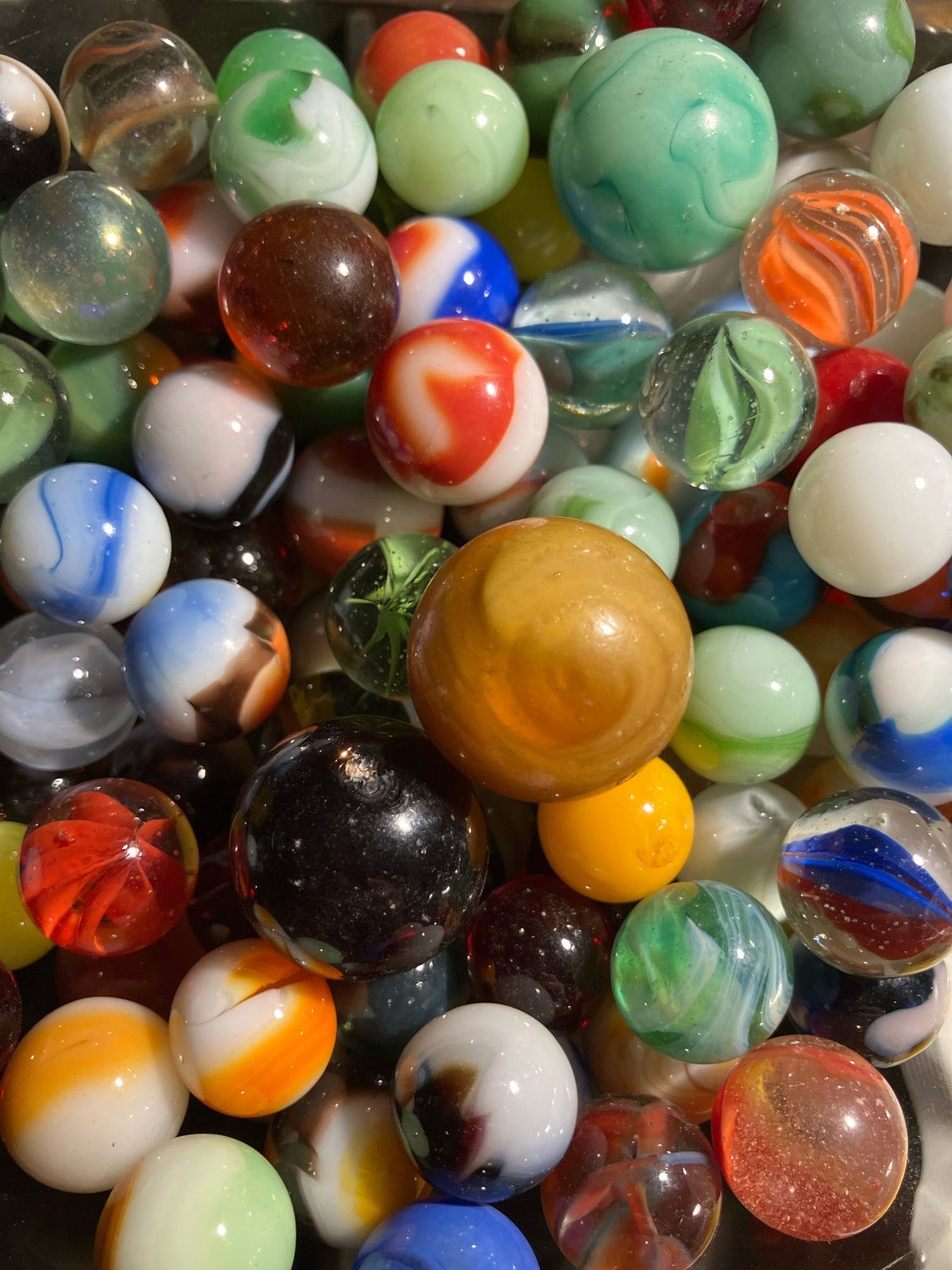 25 Antique Marbles Vintage Glass Lot Unsorted | Agate Marbles, Swirl ...