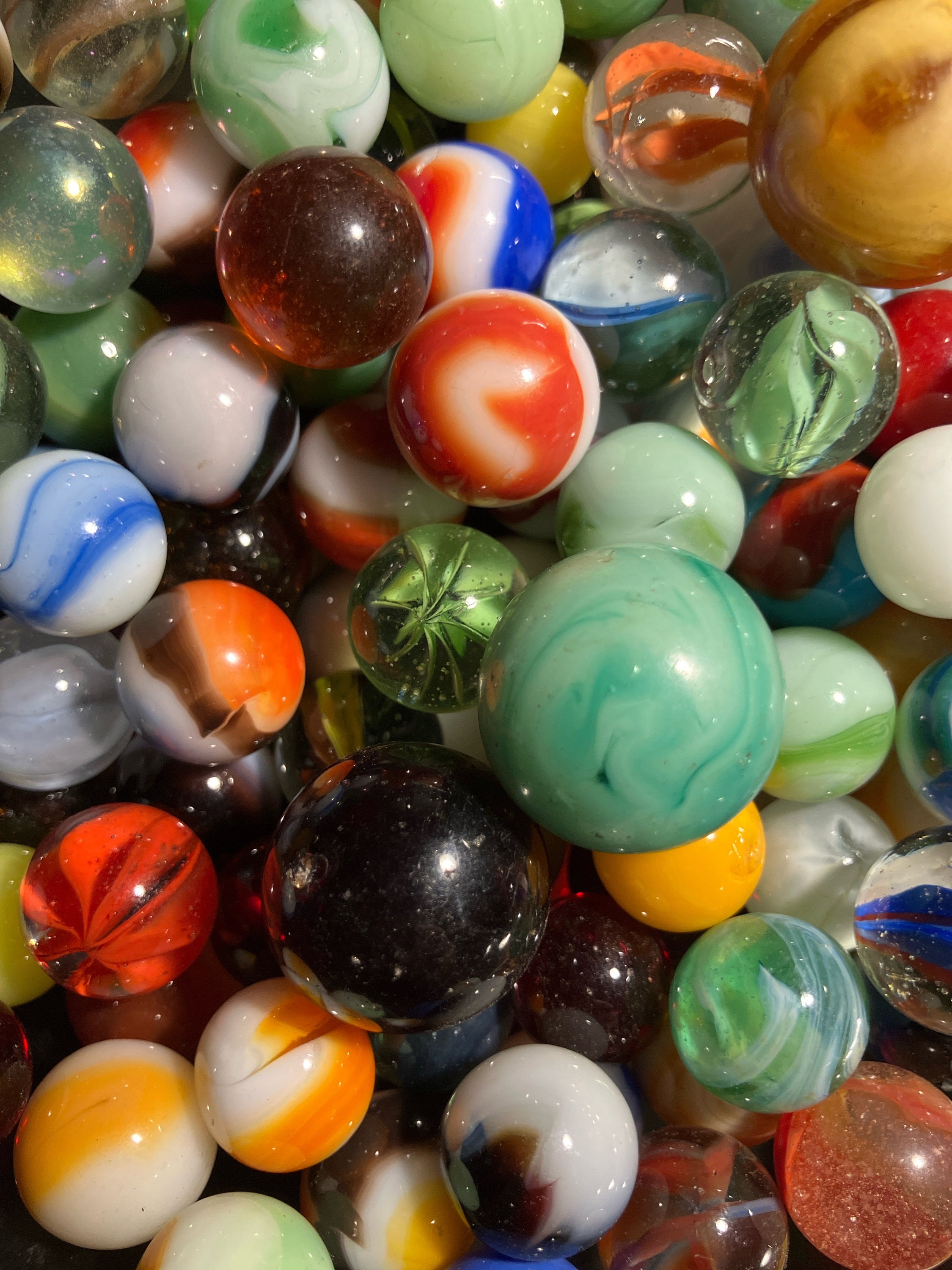 25 Antique Marbles Vintage Glass Lot Unsorted | Agate Marbles, Swirl ...