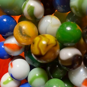 50 Vintage Glass Marbles Unsorted Agate Marbles, Swirl Marbles, Patch ...