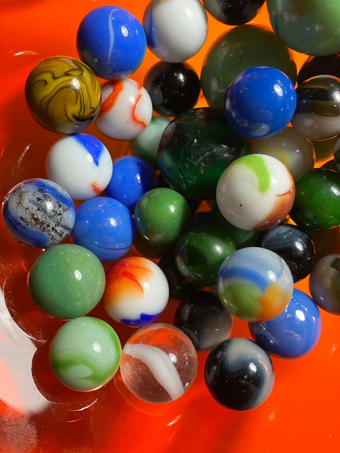 25 Antique Marbles Vintage Glass Lot Unsorted | Agate Marbles, Swirl ...