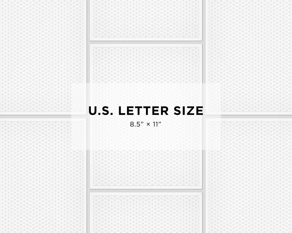 Printable Isometric Grid Graph Paper Etsy