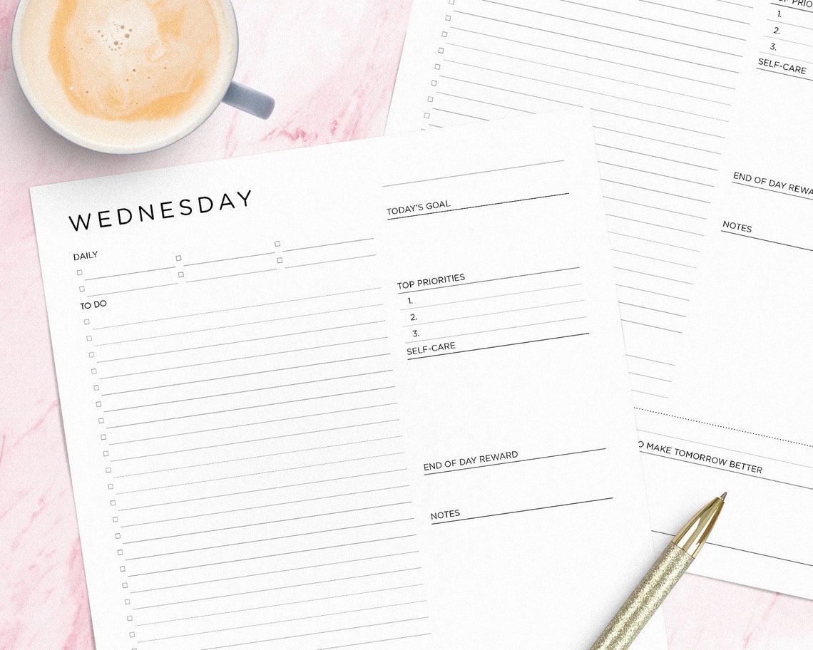7 Day Planner Printable, Daily Planner Printable, to Do List ...