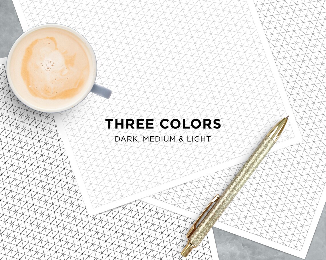 Printable Isometric Grid Graph Paper Etsy