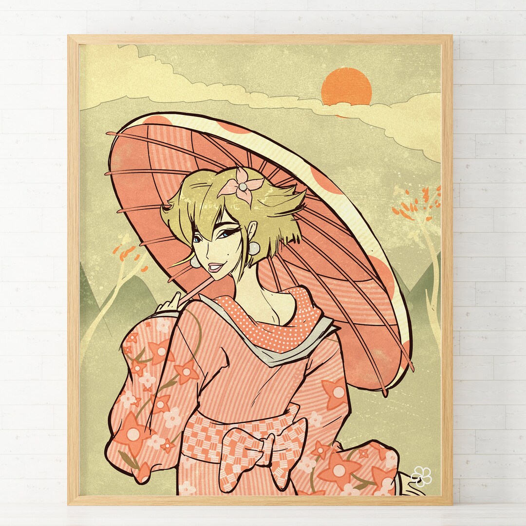 Princess Peach Ukiyo-e Style, Japanese Print, Ukiyo-e Digital Print ...