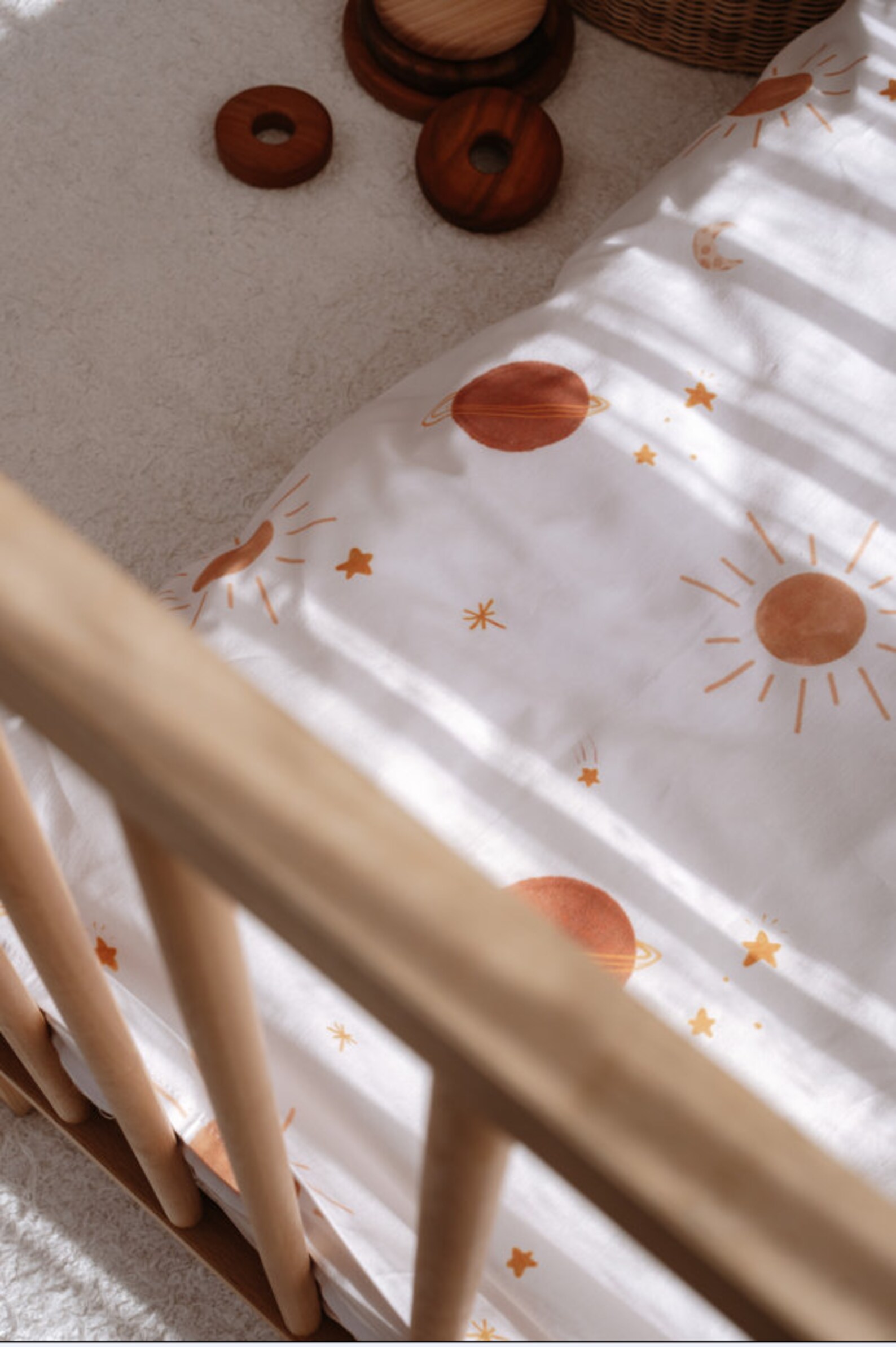 Sun Bedding, Planet Duvet Cover, Nursery Bedding, Organic Crib Toddler ...