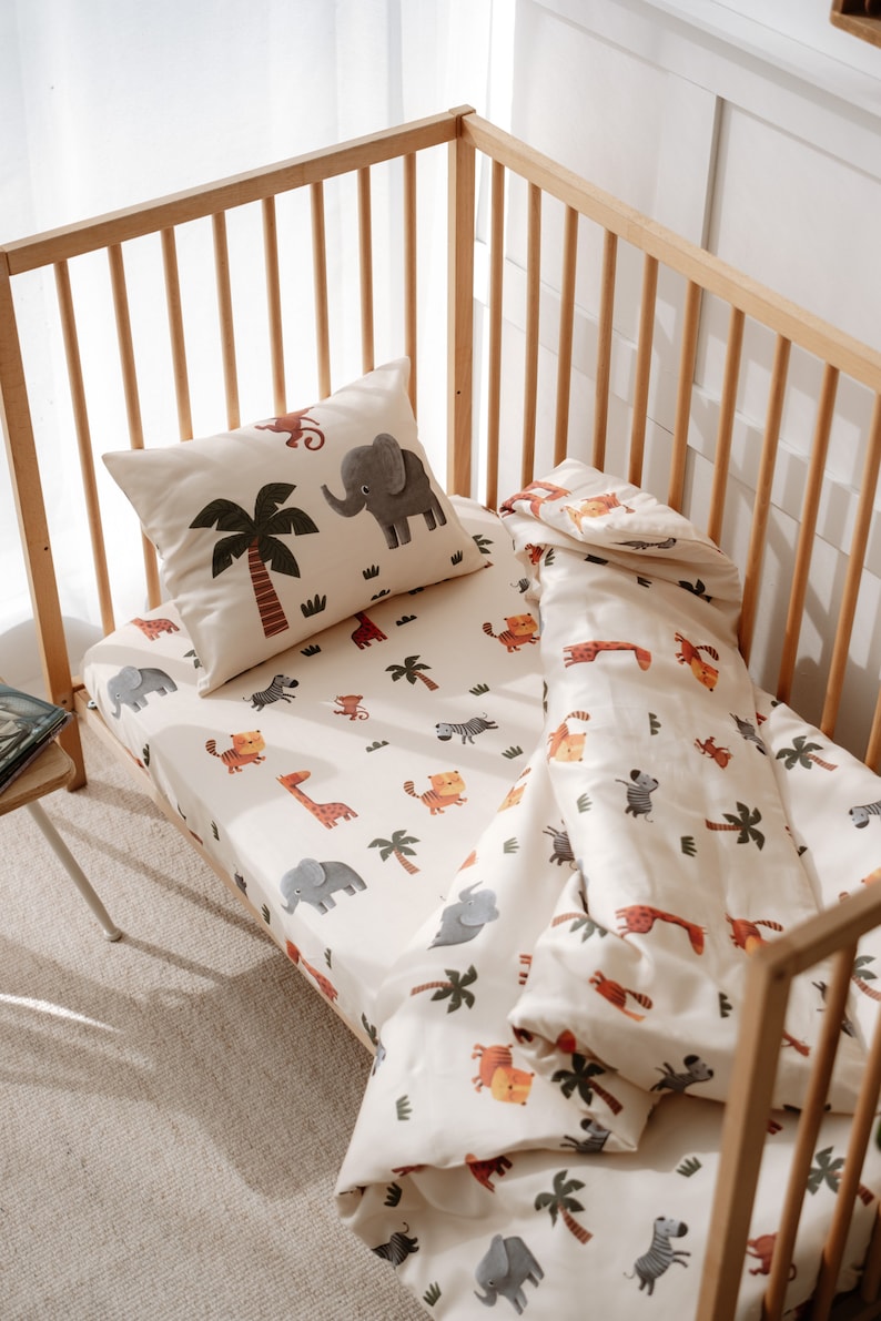 Safari Animals Bedding, Personalized Bedding, Jungle Themed Duvet Cover ...