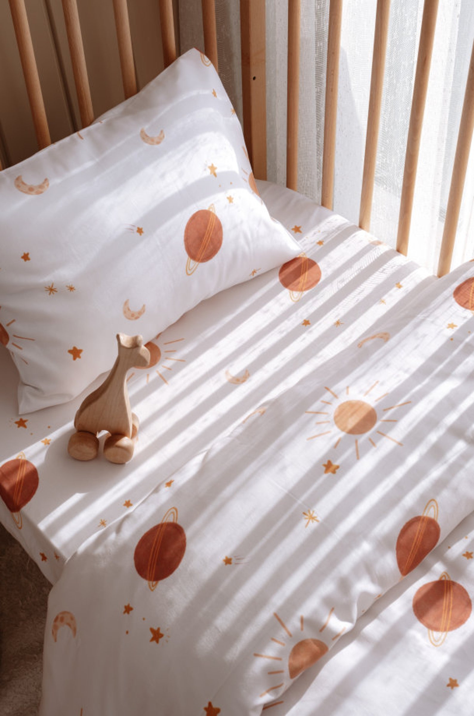 Sun Bedding, Planet Duvet Cover, Nursery Bedding, Organic Crib Toddler ...