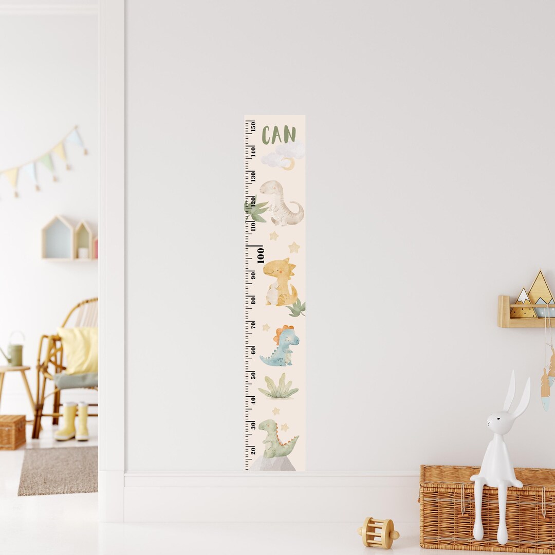 Growth Chart, Personalized Growth Chart Wall Decal, Dinosaur Growth ...