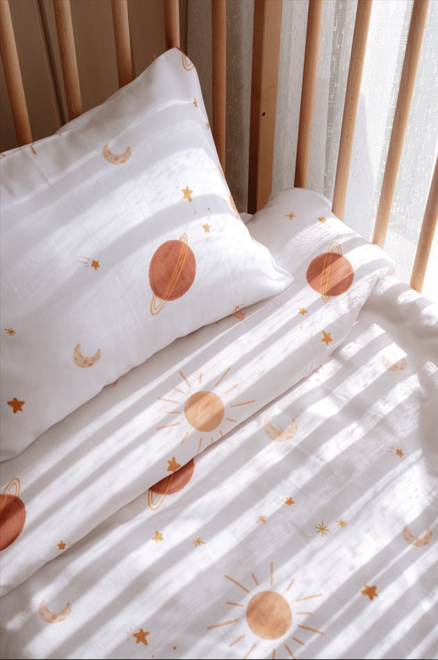 Sun Bedding, Planet Duvet Cover, Nursery Bedding, Organic Crib Toddler ...