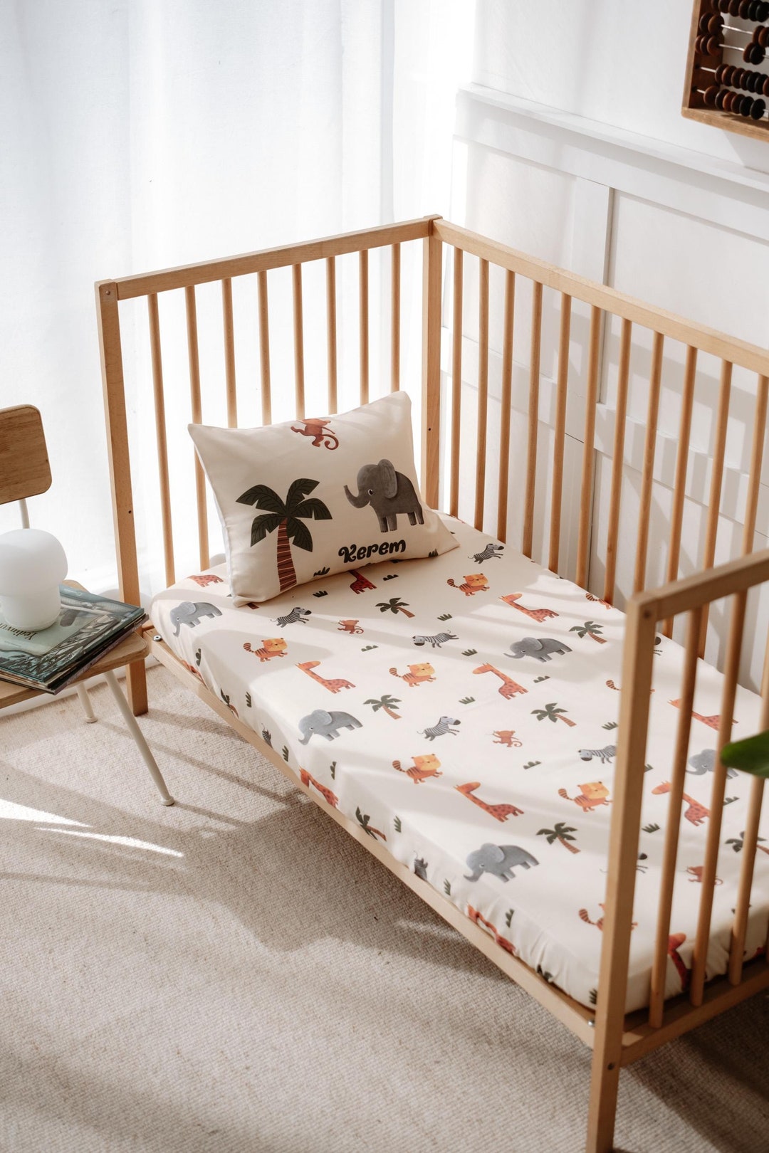Animals Bedding, Crib Sheets, Personalized Toddler Bedding, Nursery ...