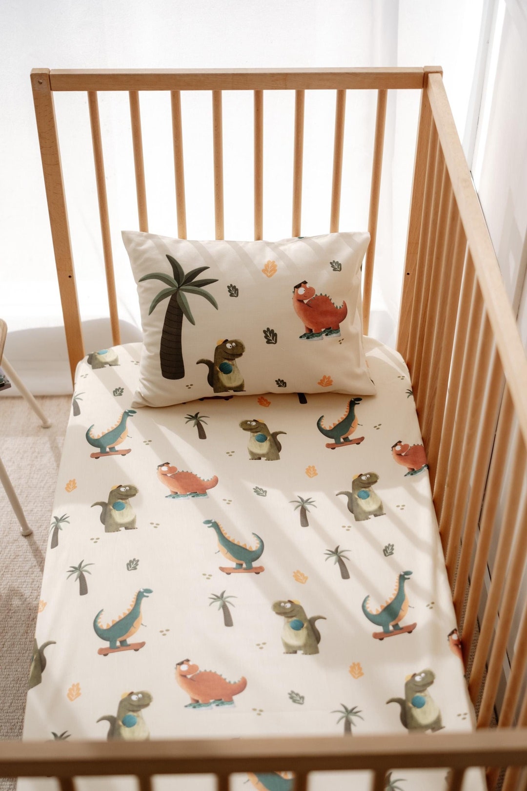 Dinosaur Bedding, Crib Sheets, Personalized Toddler Bedding, Nursery ...