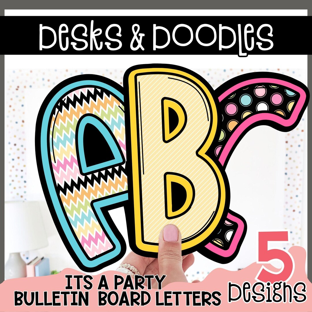 Bright Printable Bulletin Board Letters – It's A Party Classroom Theme ...