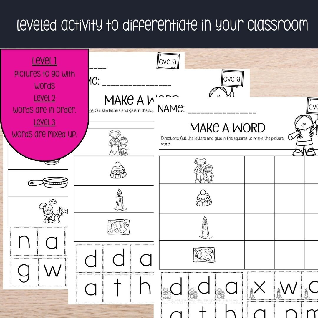 CVC Short A Phonics Bundle Phonics Center Phonics Seat Work Phonics ...