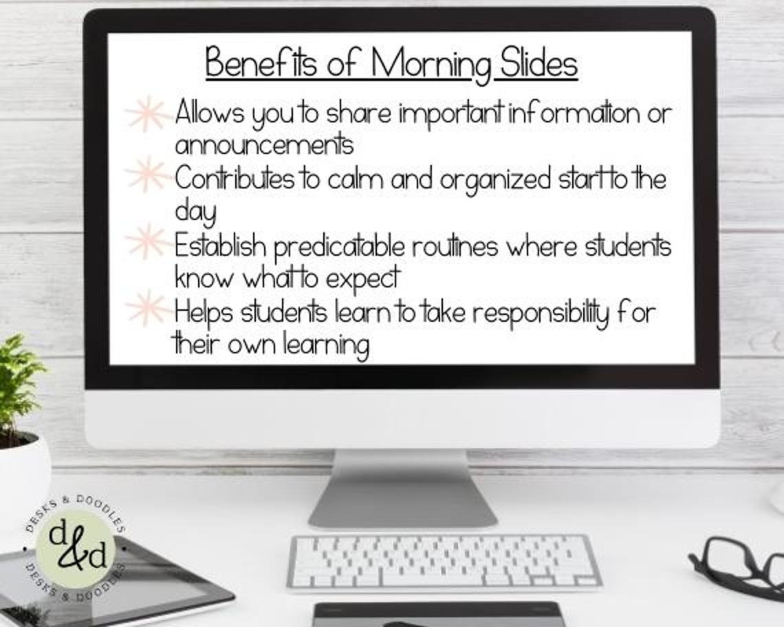 EDITABLE Black & White Classroom Slides | Morning Meeting Slides ...
