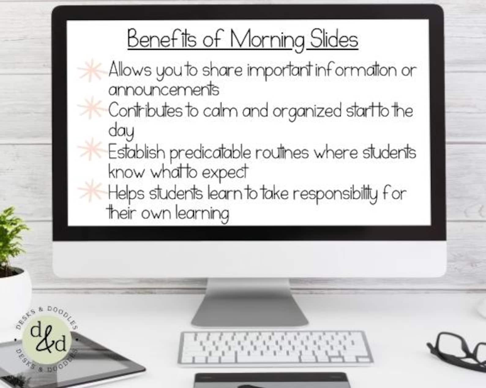 EDITABLE Black & White Classroom Slides | Morning Meeting Slides ...