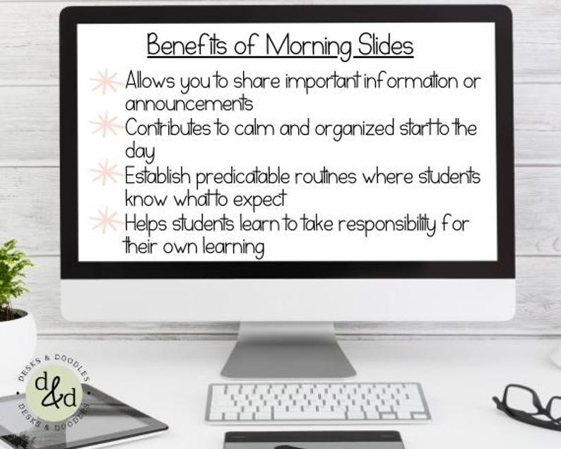EDITABLE Black & White Classroom Slides | Morning Meeting Slides ...
