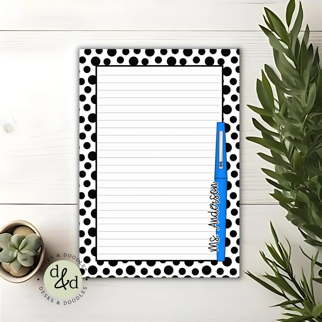 Personalized Teacher Notepad With Flair Pen| Cute Notepad for Teachers ...