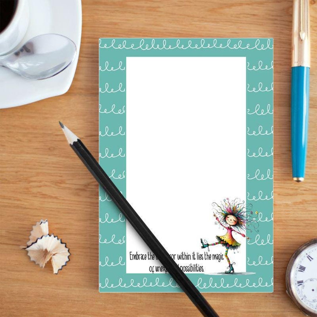 Sticky Note embrace the Chaos Whimsical Note Pad Artistic Stationery ...